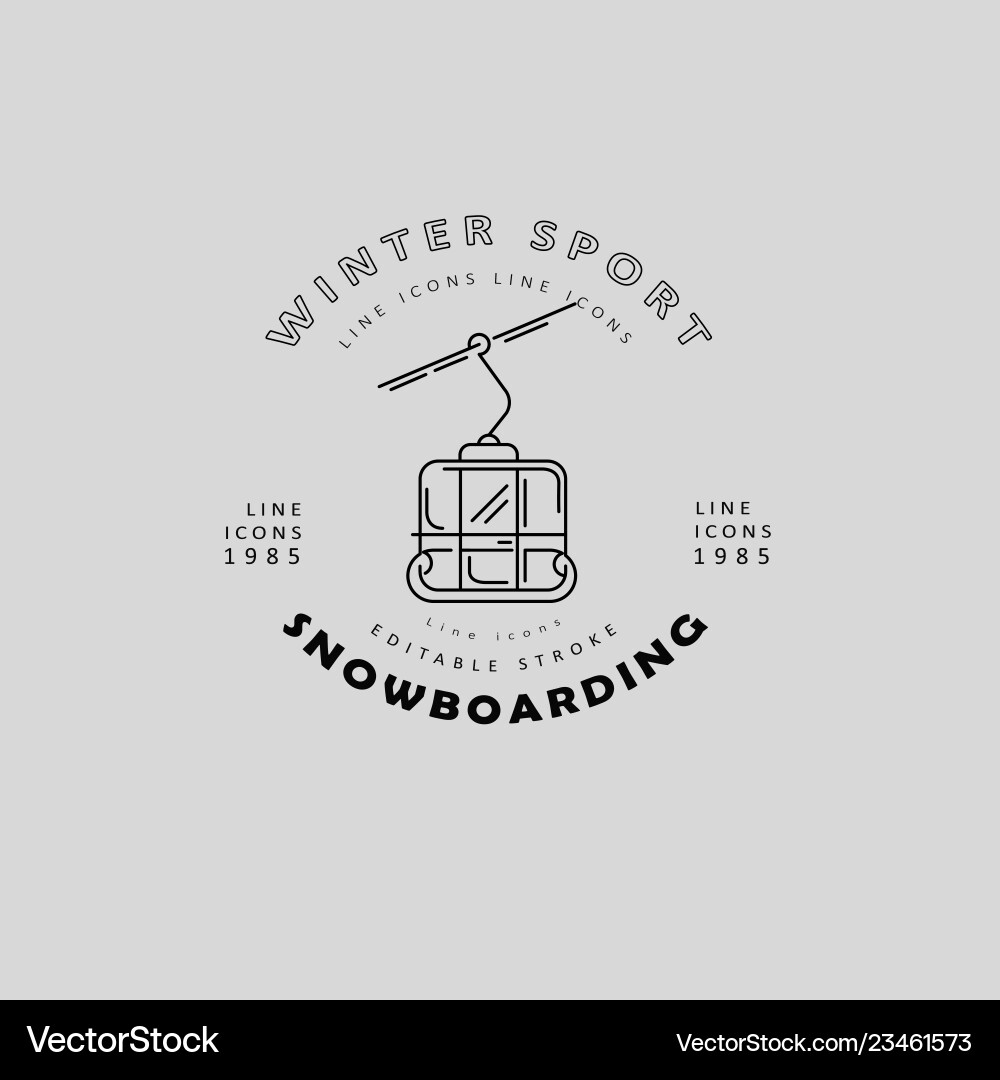 Icon and logo for snowboarding skiing Royalty Free Vector