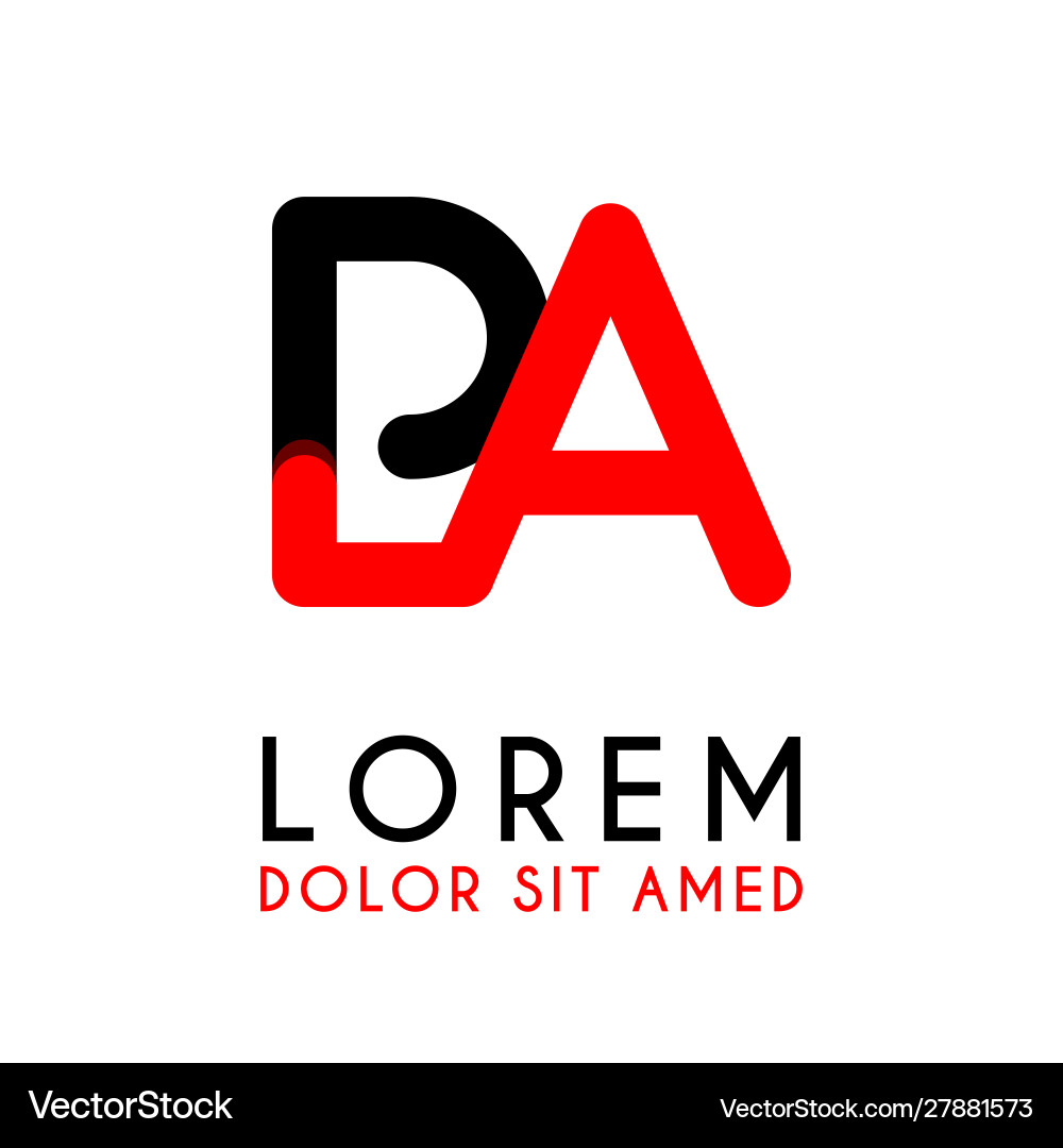 Initial letter pa with red black and has rounded Vector Image