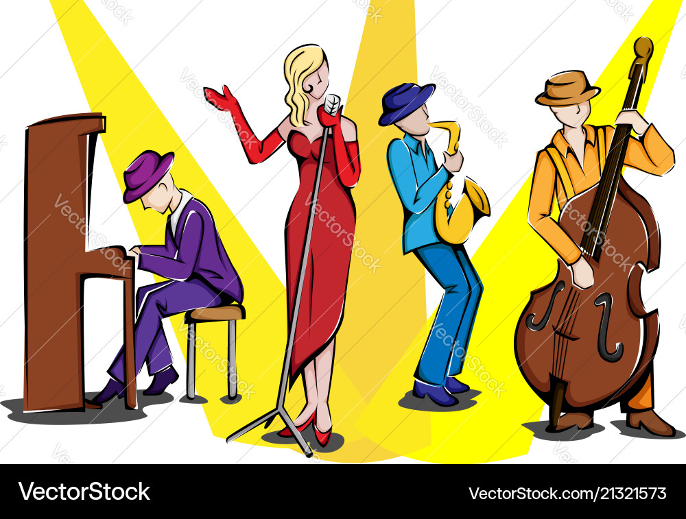 Jazz ensemble Royalty Free Vector Image - VectorStock