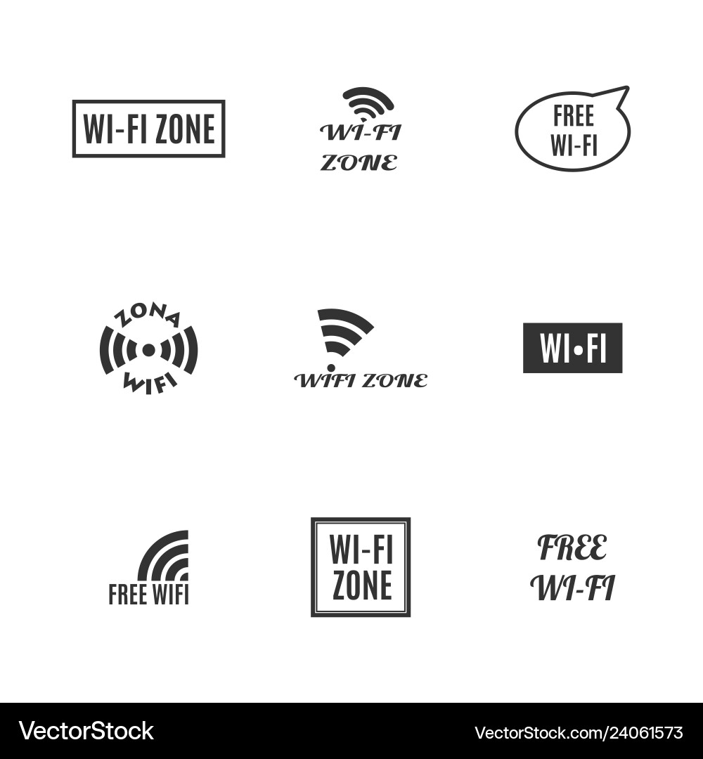 Set of wireless icons Royalty Free Vector Image