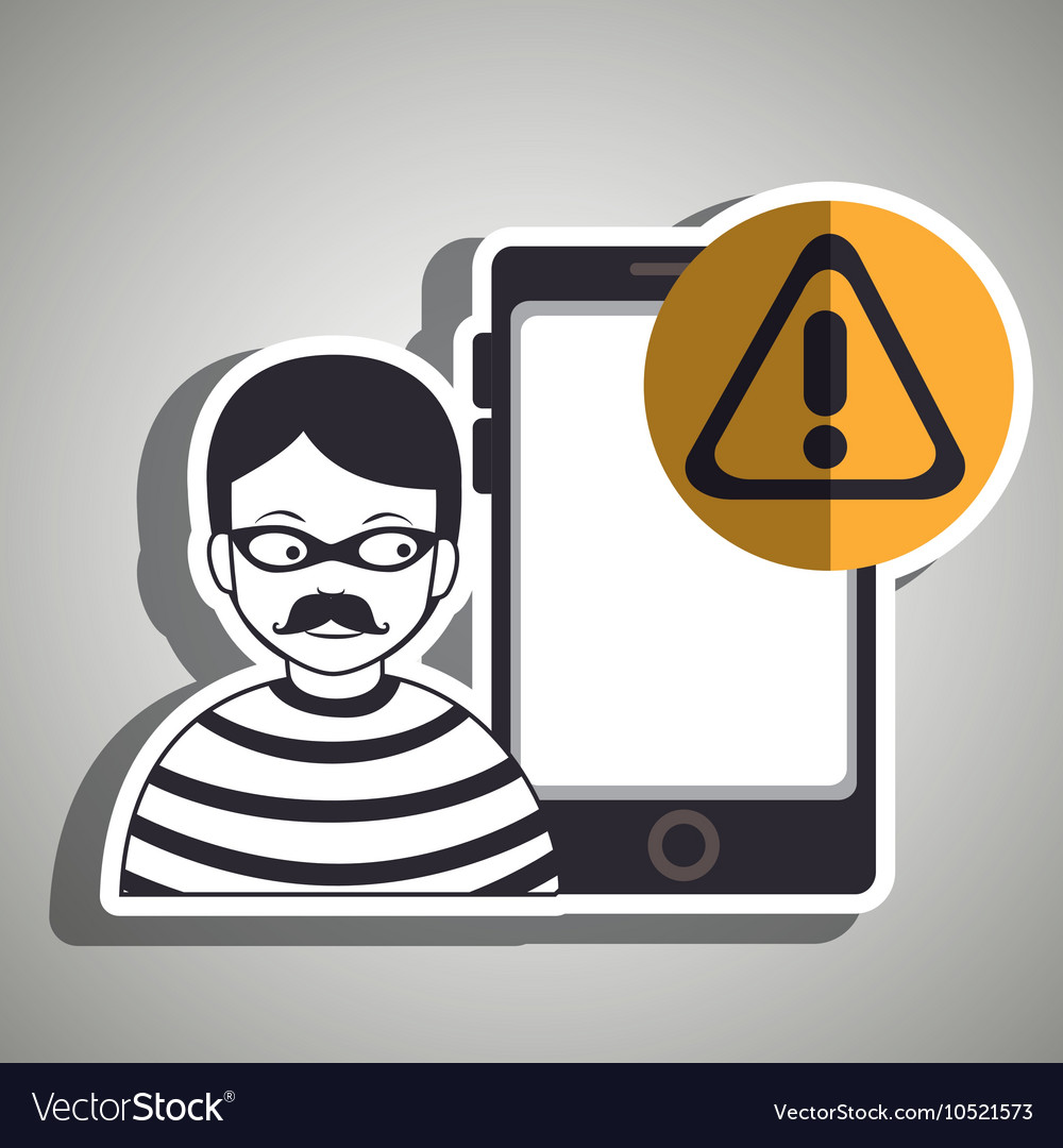 Smartphone security protection hacker Royalty Free Vector