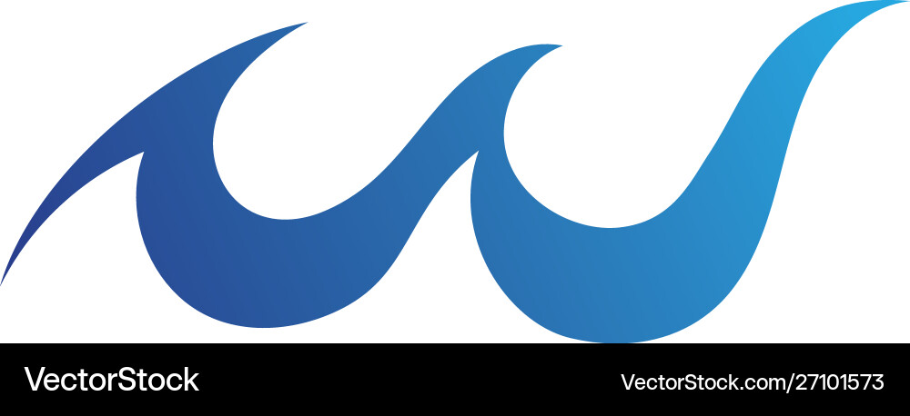 Water wave symbol and icon logo template Vector Image