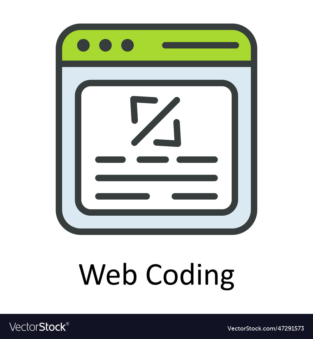 Web coding fill outline icon design Royalty Free Vector