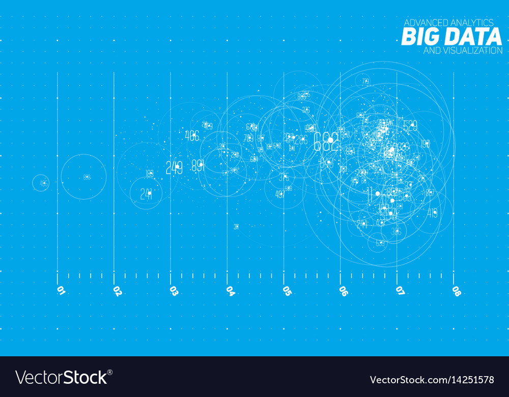 Abstract blue big data point plot Royalty Free Vector Image