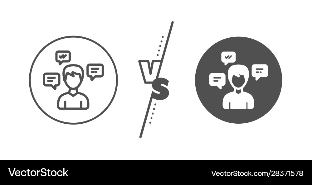 Chat messages line icon conversation sign Vector Image