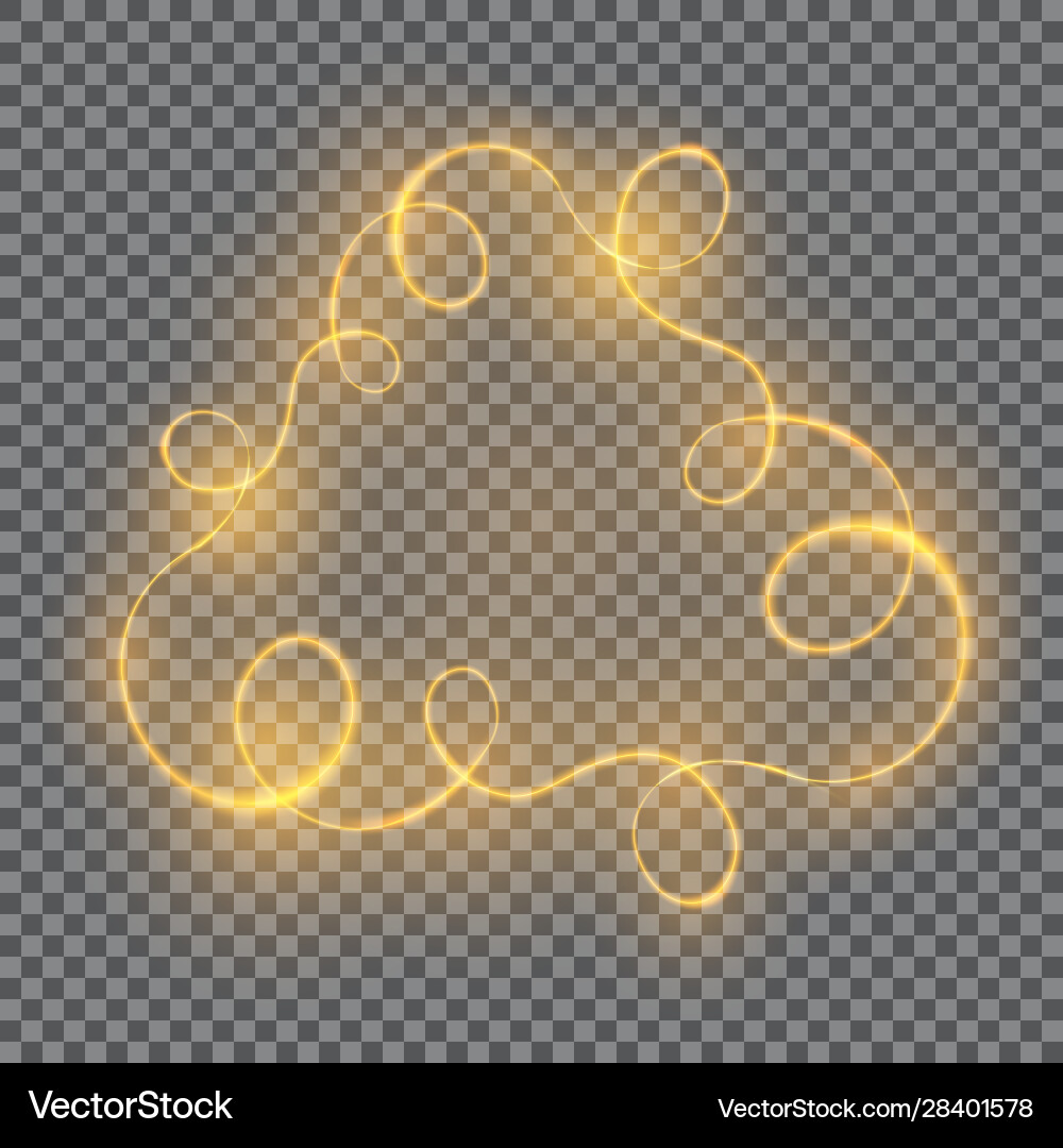 Christmas festive gold light frame moving Vector Image