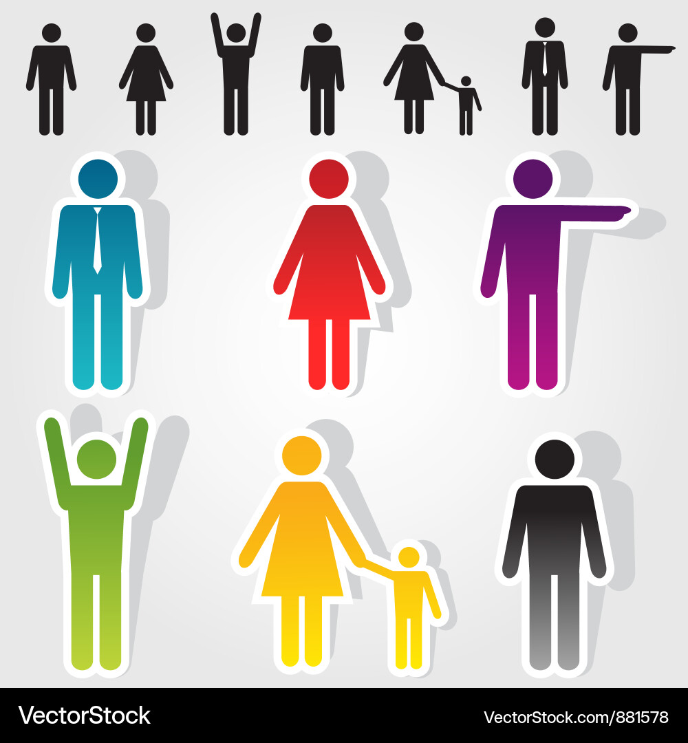 Colorful people icons Royalty Free Vector Image