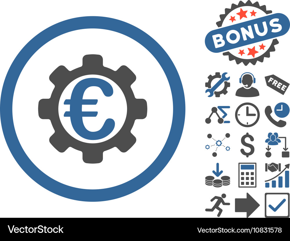 Euro payment options flat icon with bonus Vector Image
