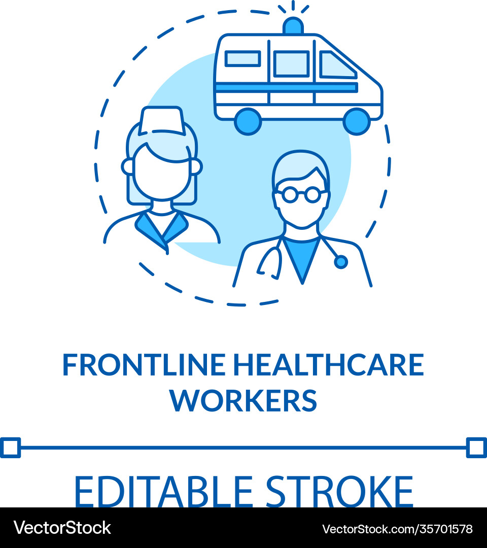 Frontline healthcare workers concept icon Vector Image