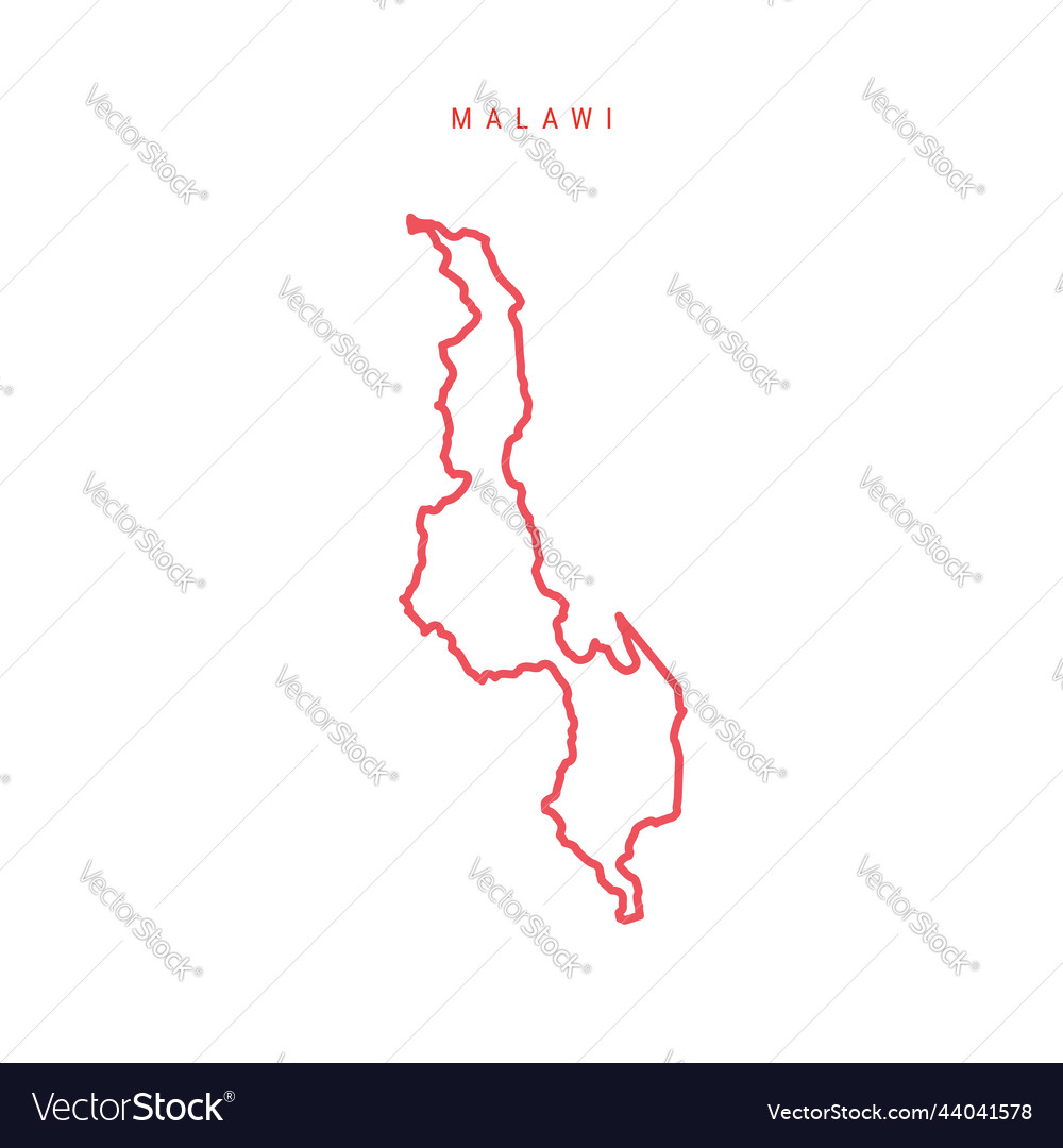 Malawi editable outline map Royalty Free Vector Image