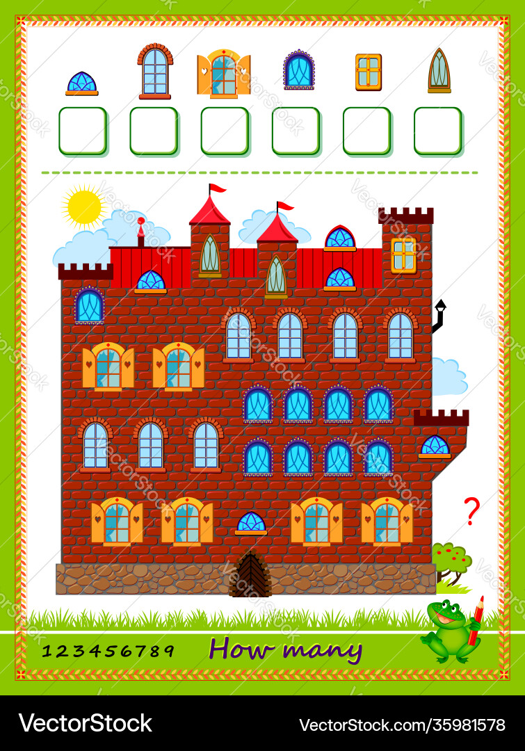 Math education for children count quantity of Vector Image