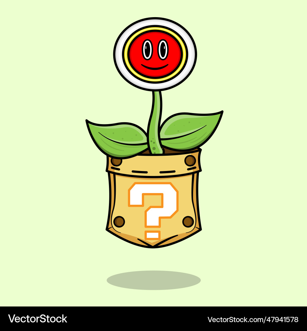 Power up flower in box Royalty Free Vector Image