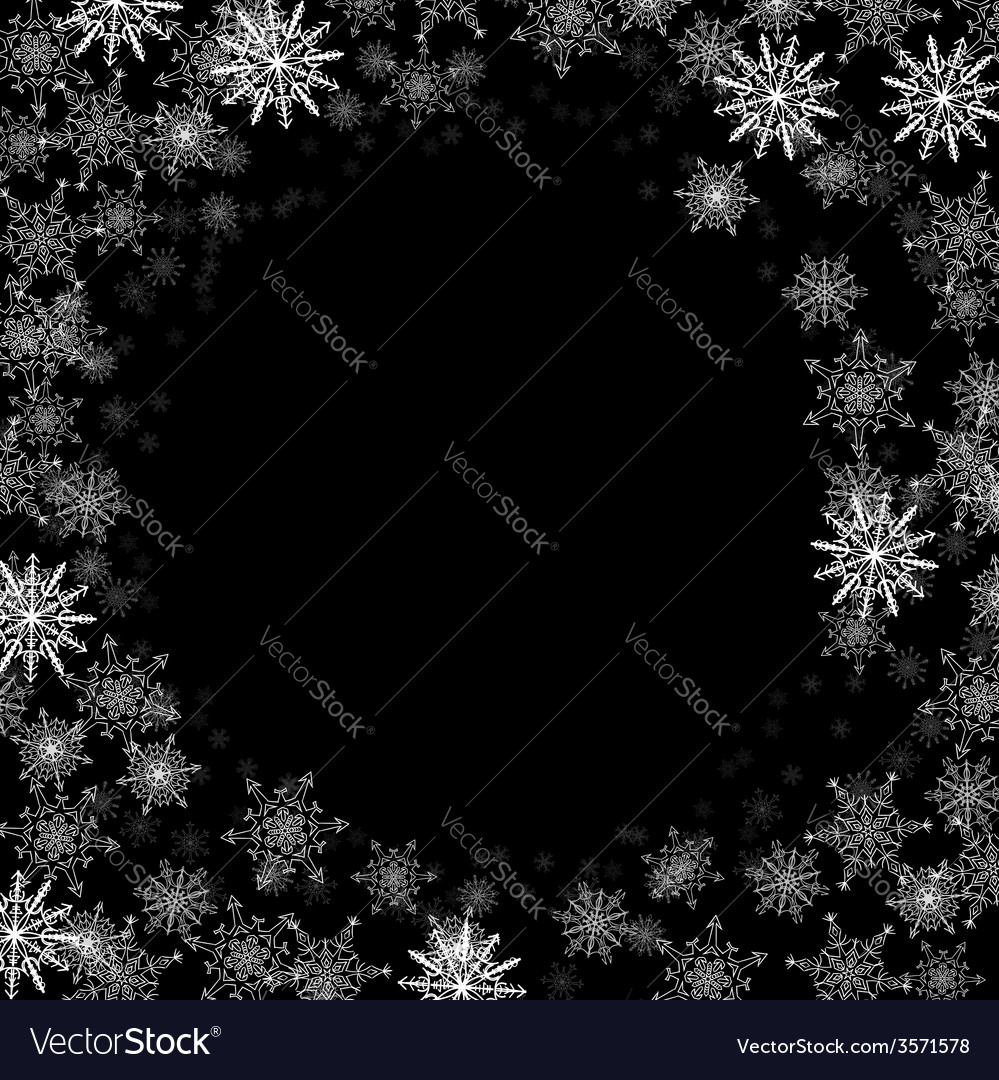 Rectangular frame with small snowflakes Royalty Free Vector