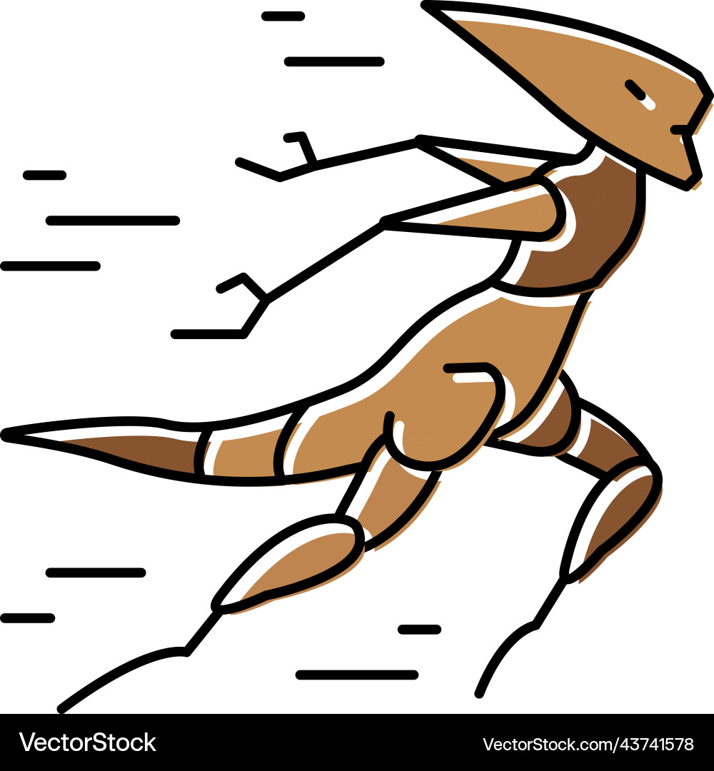 Running monster color icon Royalty Free Vector Image