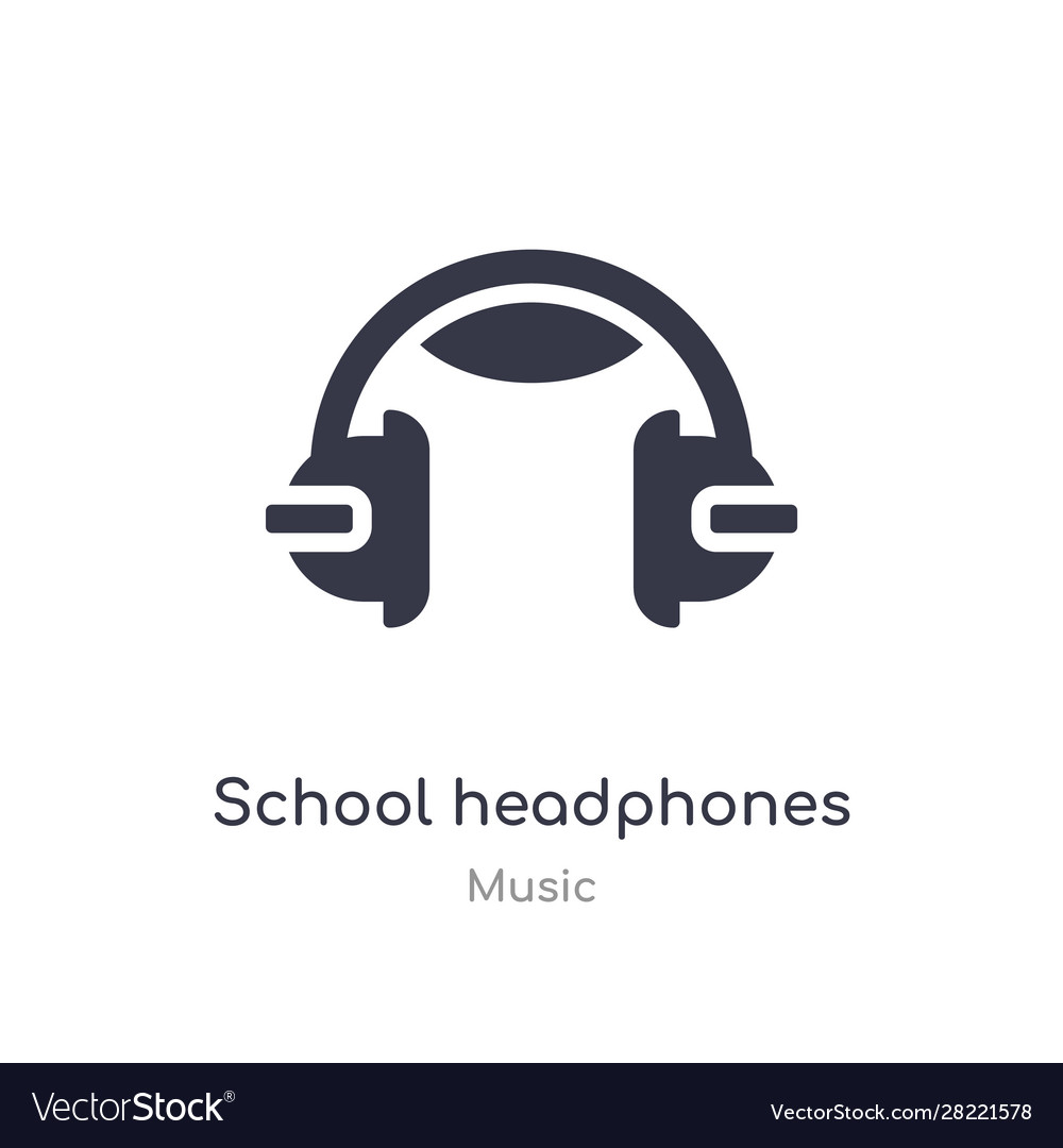 School headphones outline icon isolated line from Vector Image
