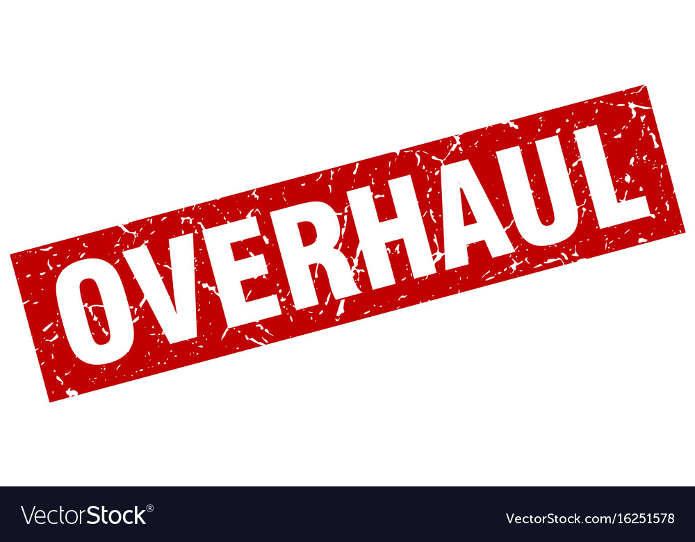 Square grunge red overhaul stamp Royalty Free Vector Image