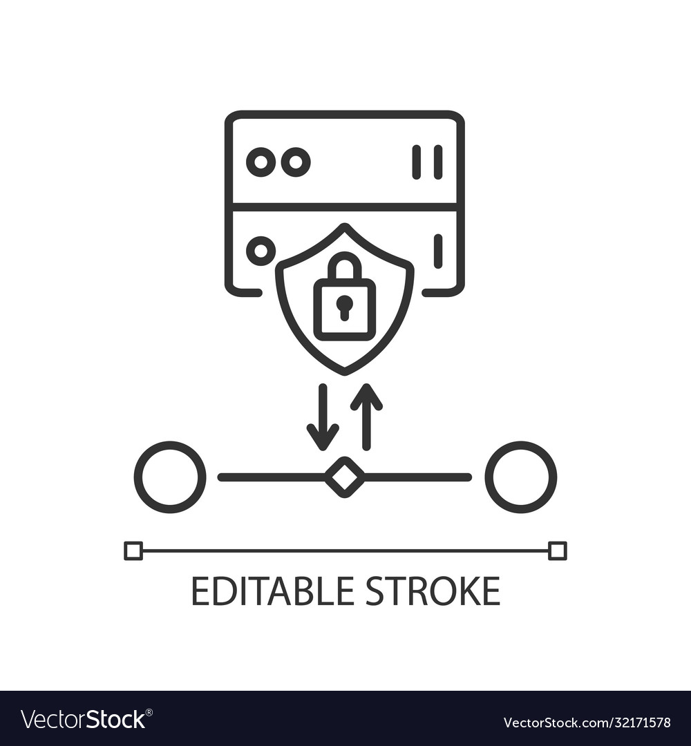Ssl encryption linear icon Royalty Free Vector Image