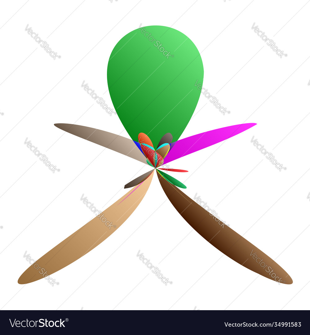Abstract knot design element random intersecting Vector Image