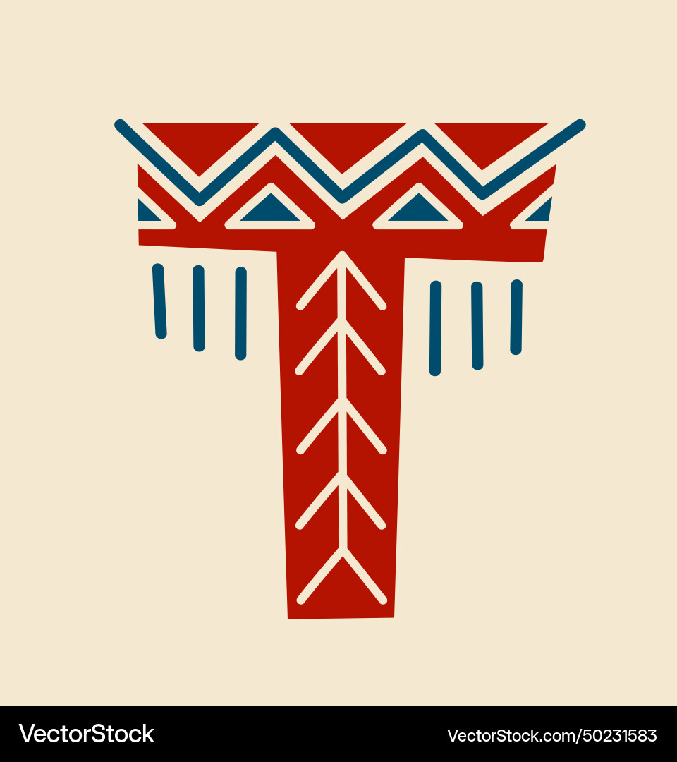 African font letter concept Royalty Free Vector Image