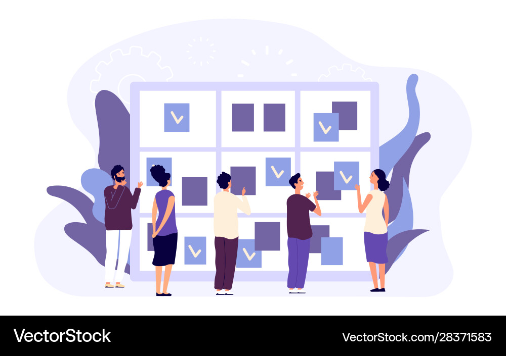 Agenda concept work planning people assign Vector Image