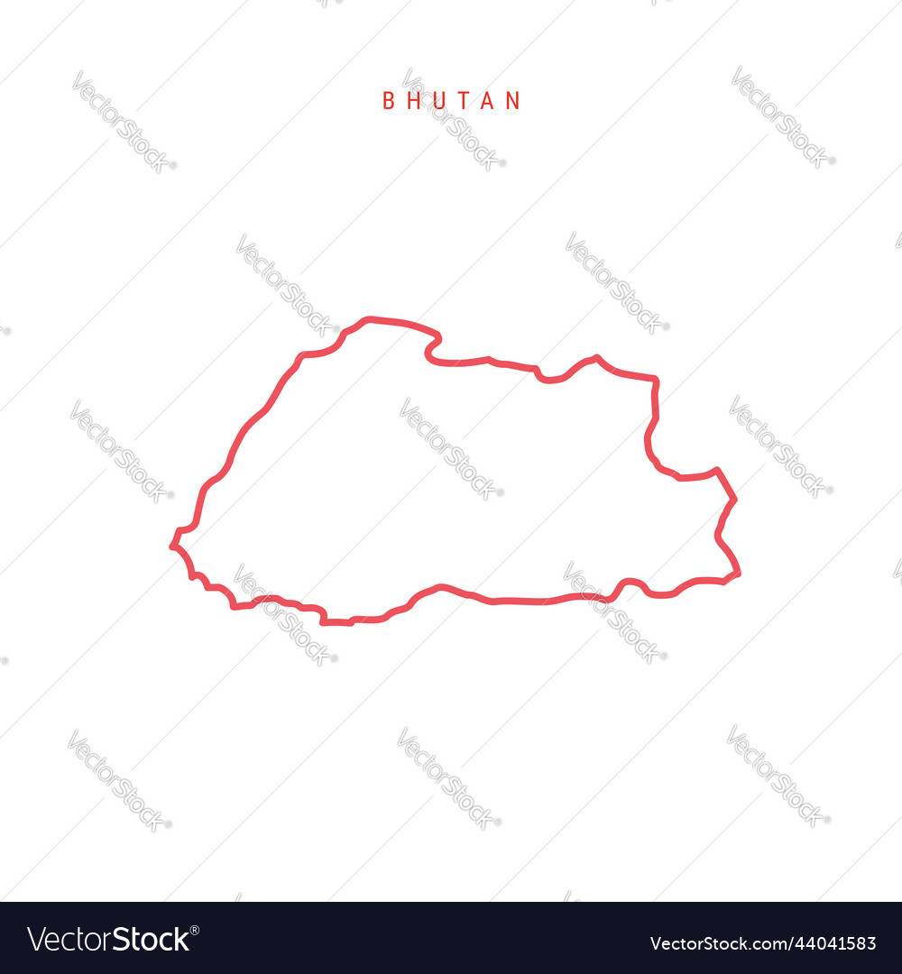 Bhutan editable outline map Royalty Free Vector Image