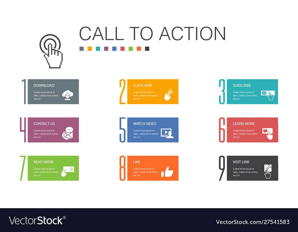 Call to action infographic 10 option line concept Vector Image Call to action infographic 10 option line concept Vector Image