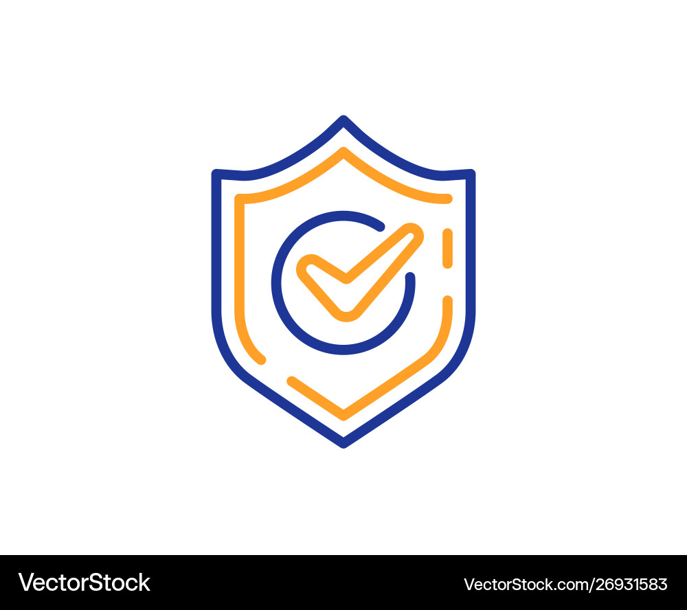 Check mark line icon accepted or approve sign Vector Image