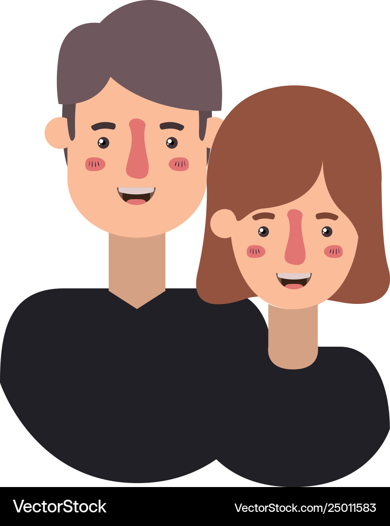 Couple avatar characters icons Royalty Free Vector Image