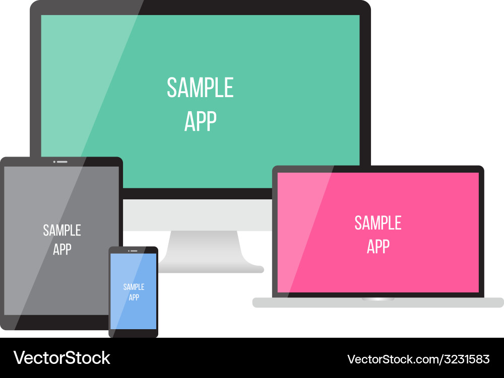 Electronic flat devices Royalty Free Vector Image