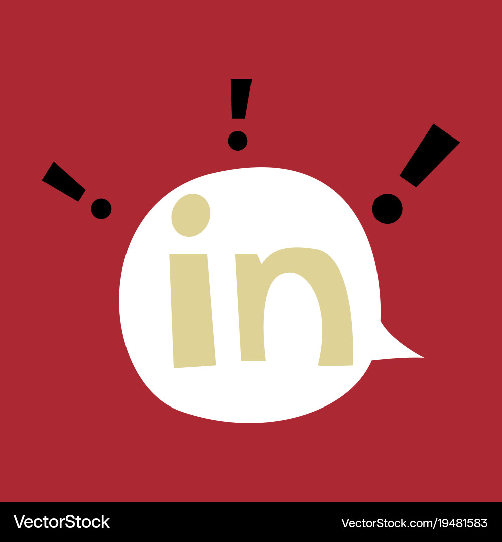 Flat linkedin color icon glossy app logo Vector Image