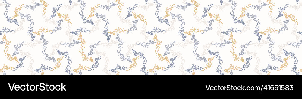 French blue doodle motif linen seamless pattern Vector Image