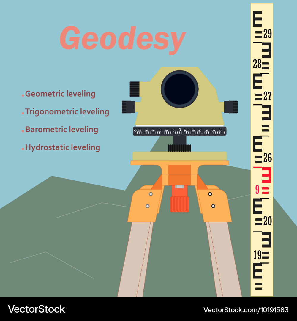 Geodesy-leveling and levelling rejka Royalty Free Vector