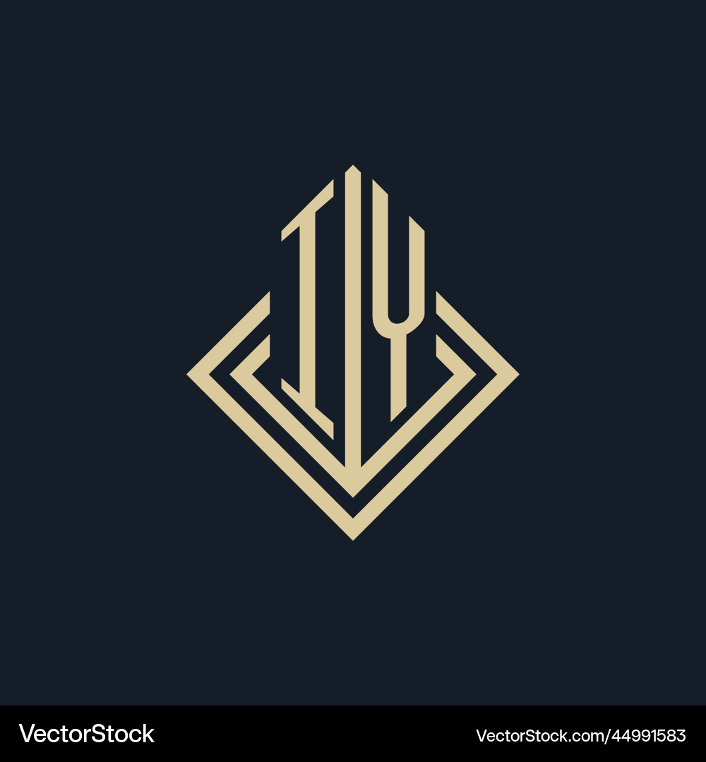 Initials iy logo rhombus lines shape style luxury Vector Image