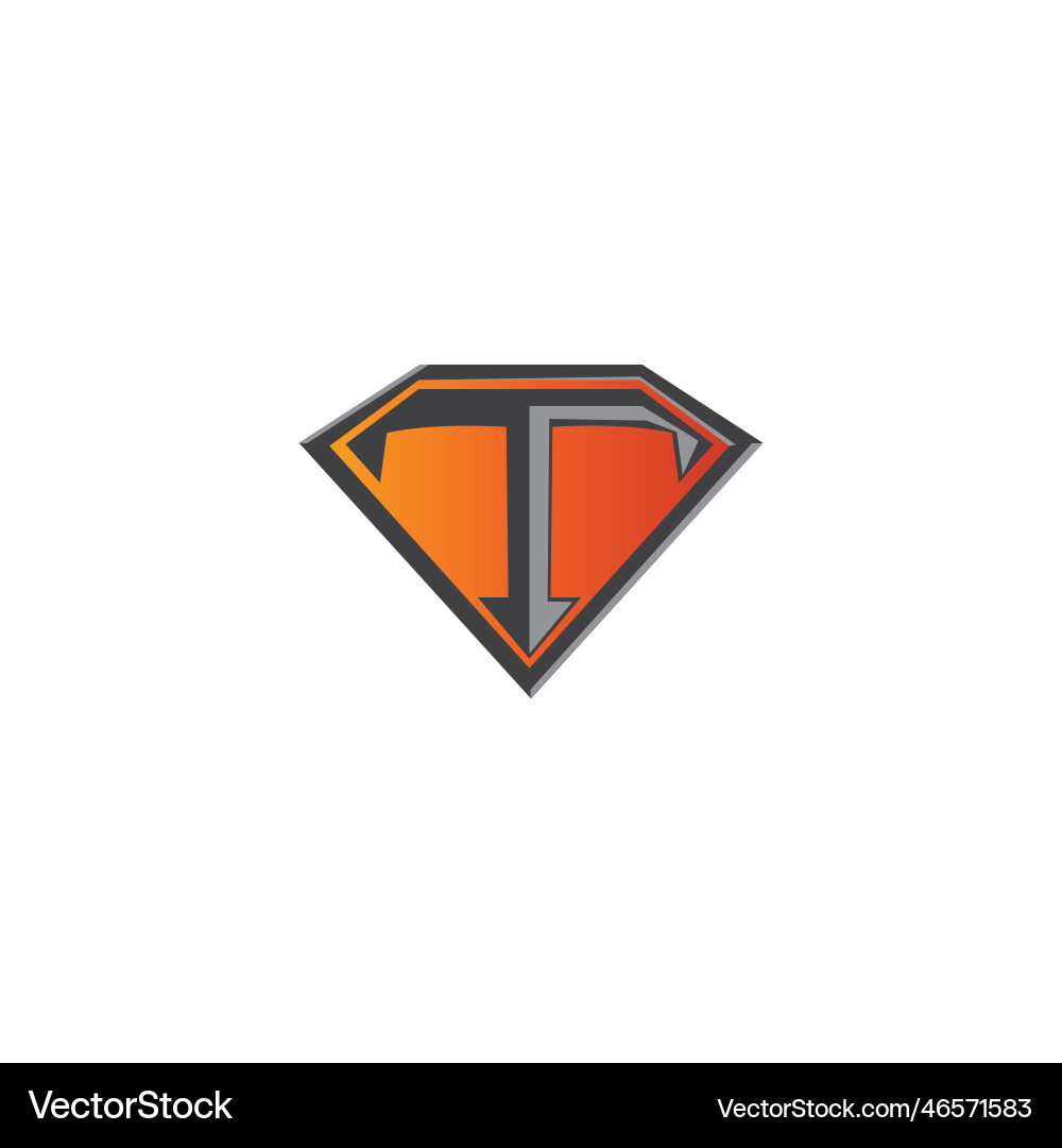 Letter t logo template emblem design color Vector Image