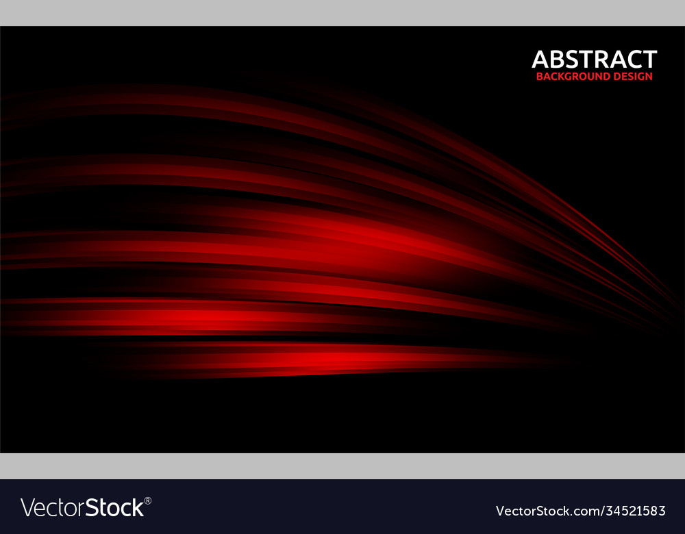 Modern black background with dynamic red lights Vector Image