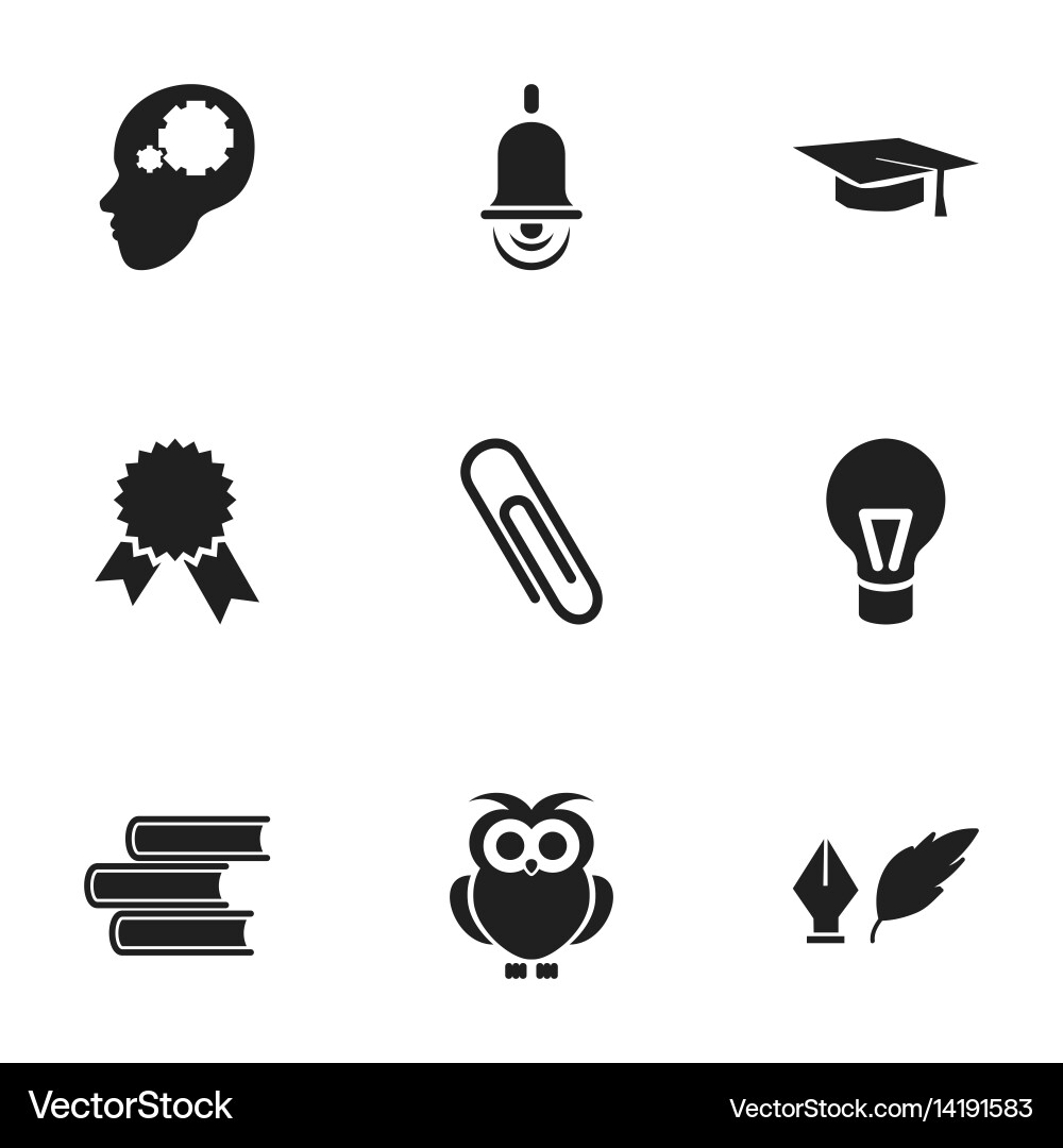 Set of 9 editable education icons includes Vector Image