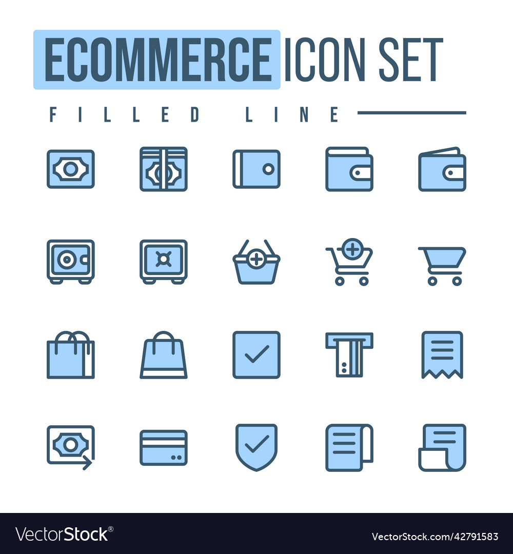 Simple set of ecommerce related line icons linear Vector Image