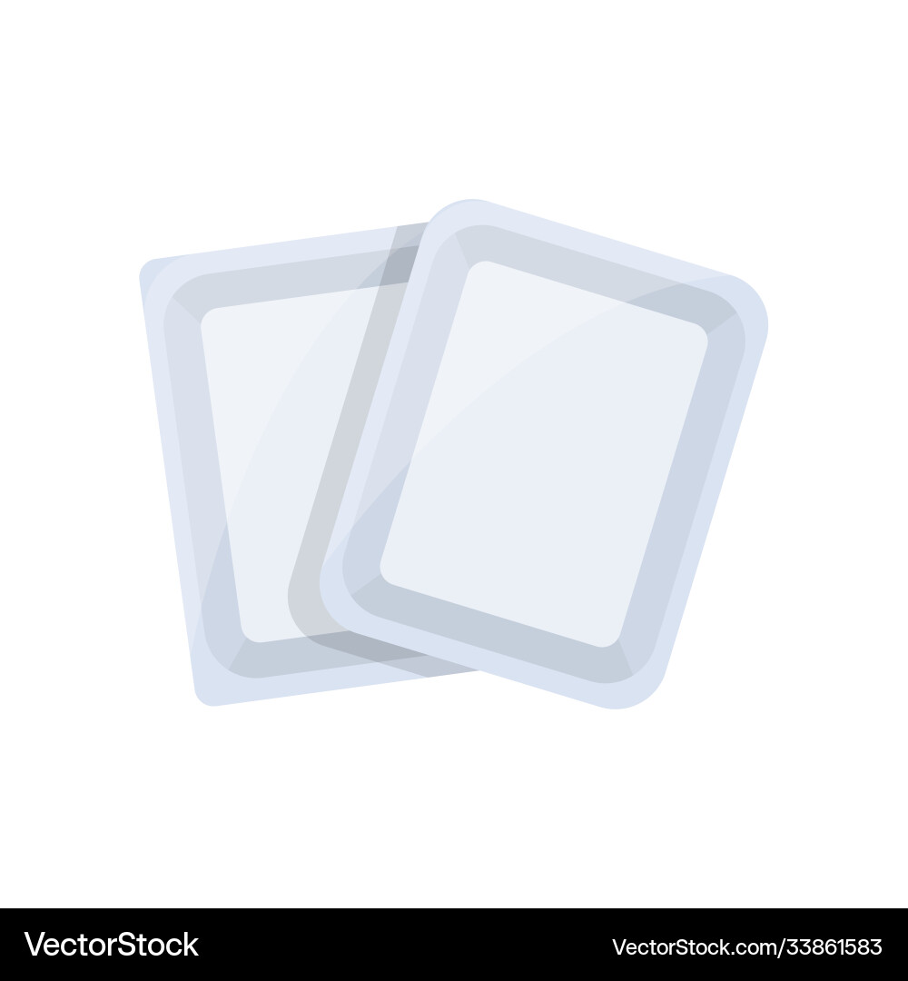 Top view black empty food tray flat icon Vector Image