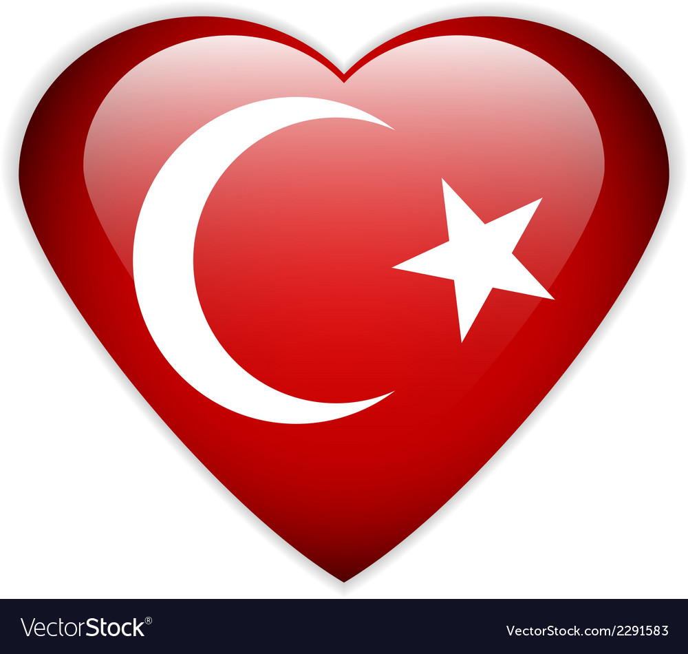 Turkey flag button Royalty Free Vector Image - VectorStock