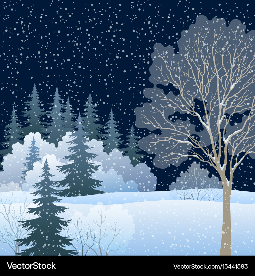 Winter christmas landscape Royalty Free Vector Image