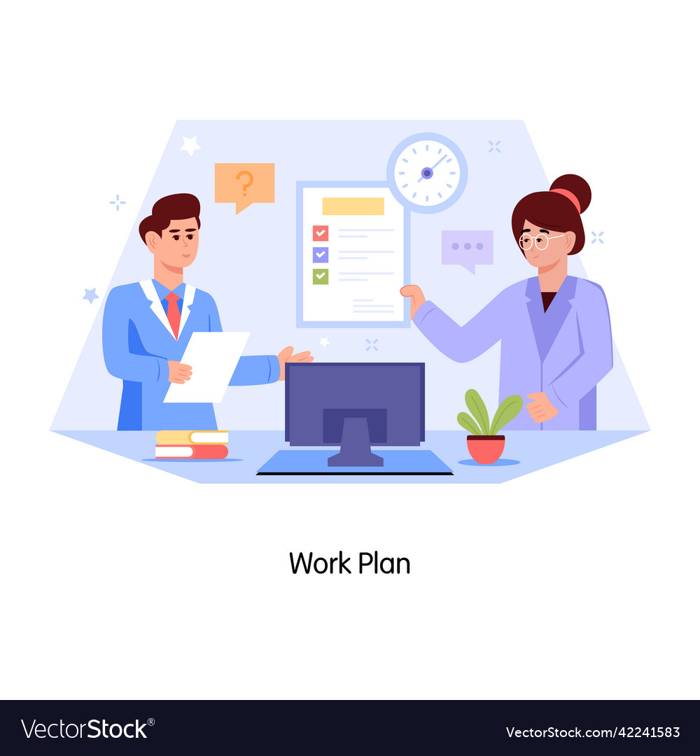 Work plan Royalty Free Vector Image - VectorStock