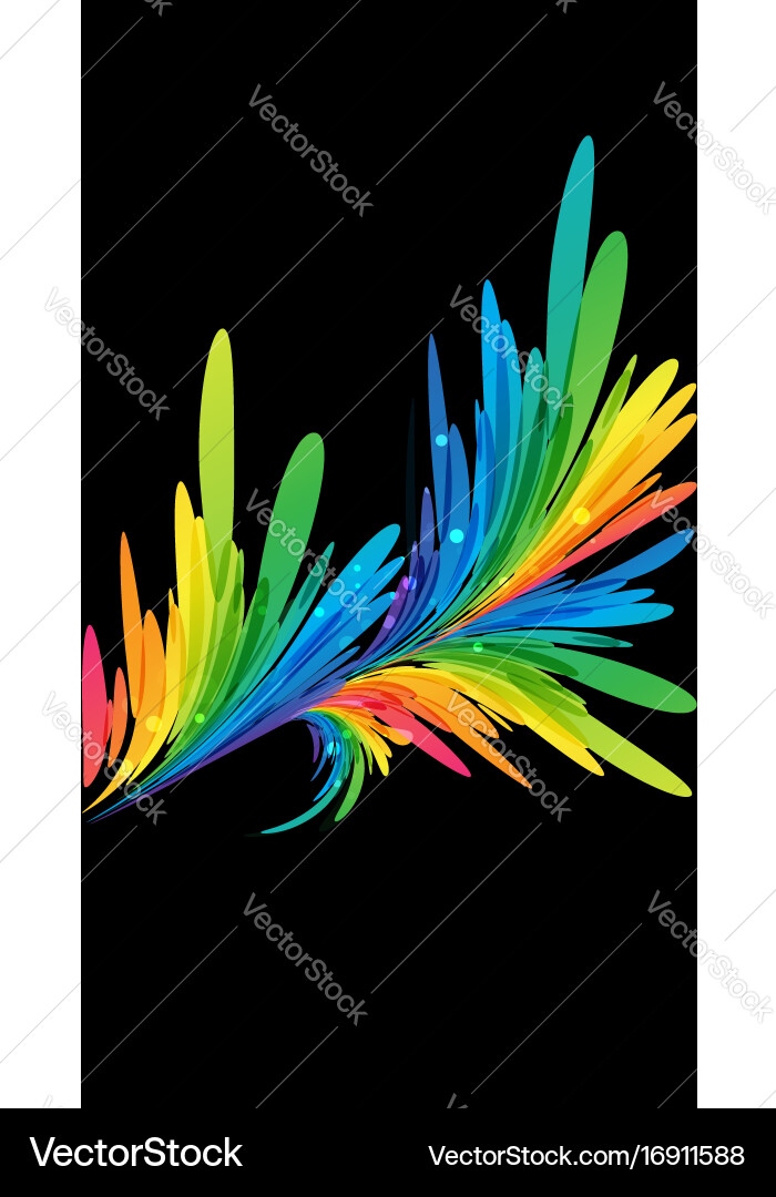Bright colorful branch on black background Vector Image
