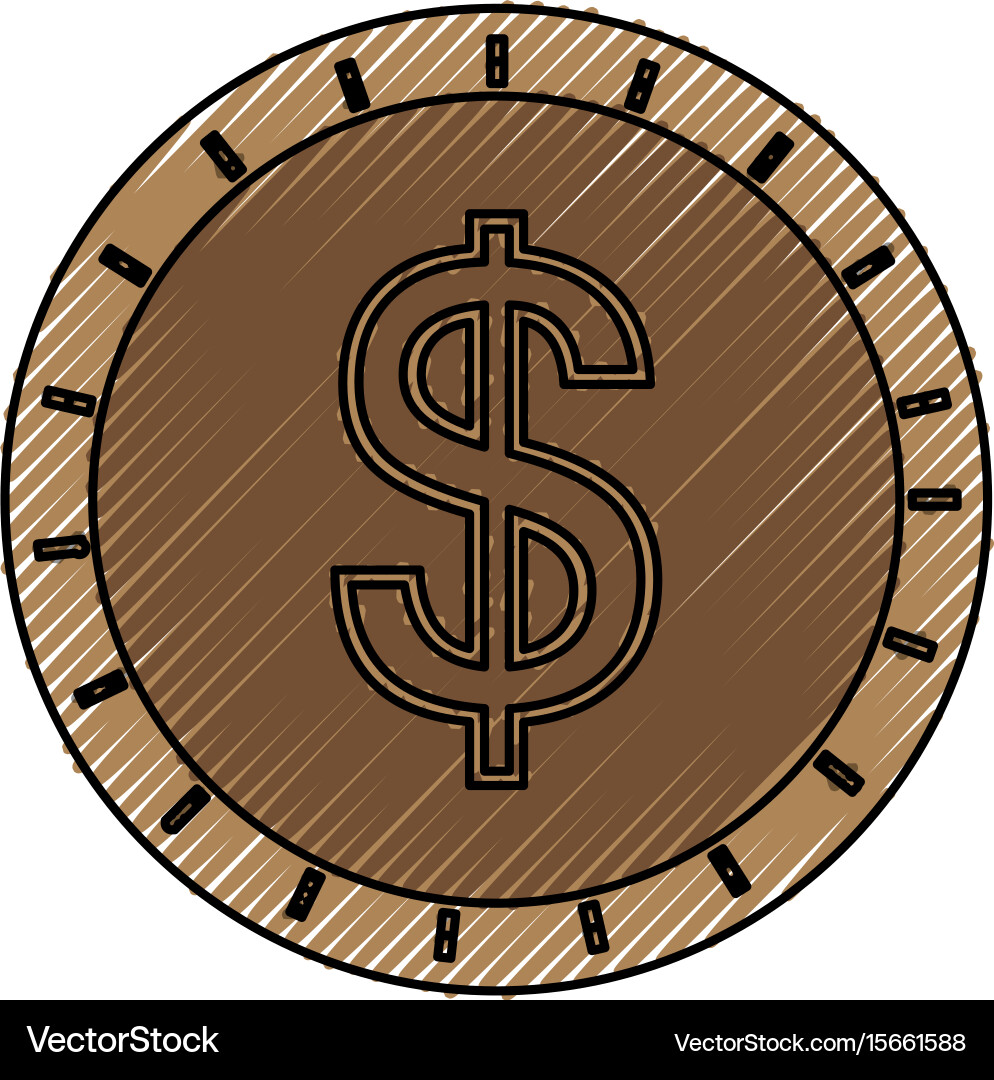 Coin cash isolated Royalty Free Vector Image - VectorStock
