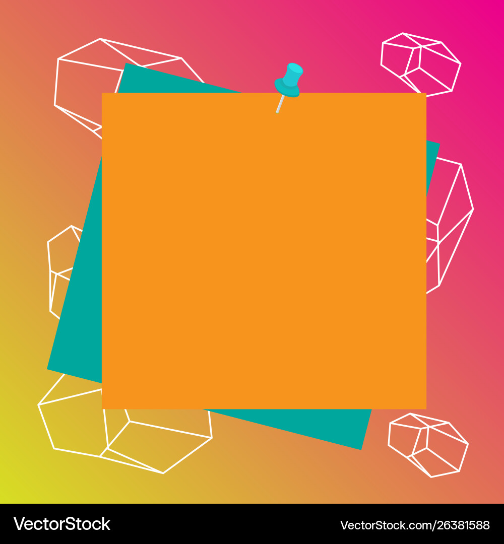 Colored reminders stuck on colorful background Vector Image