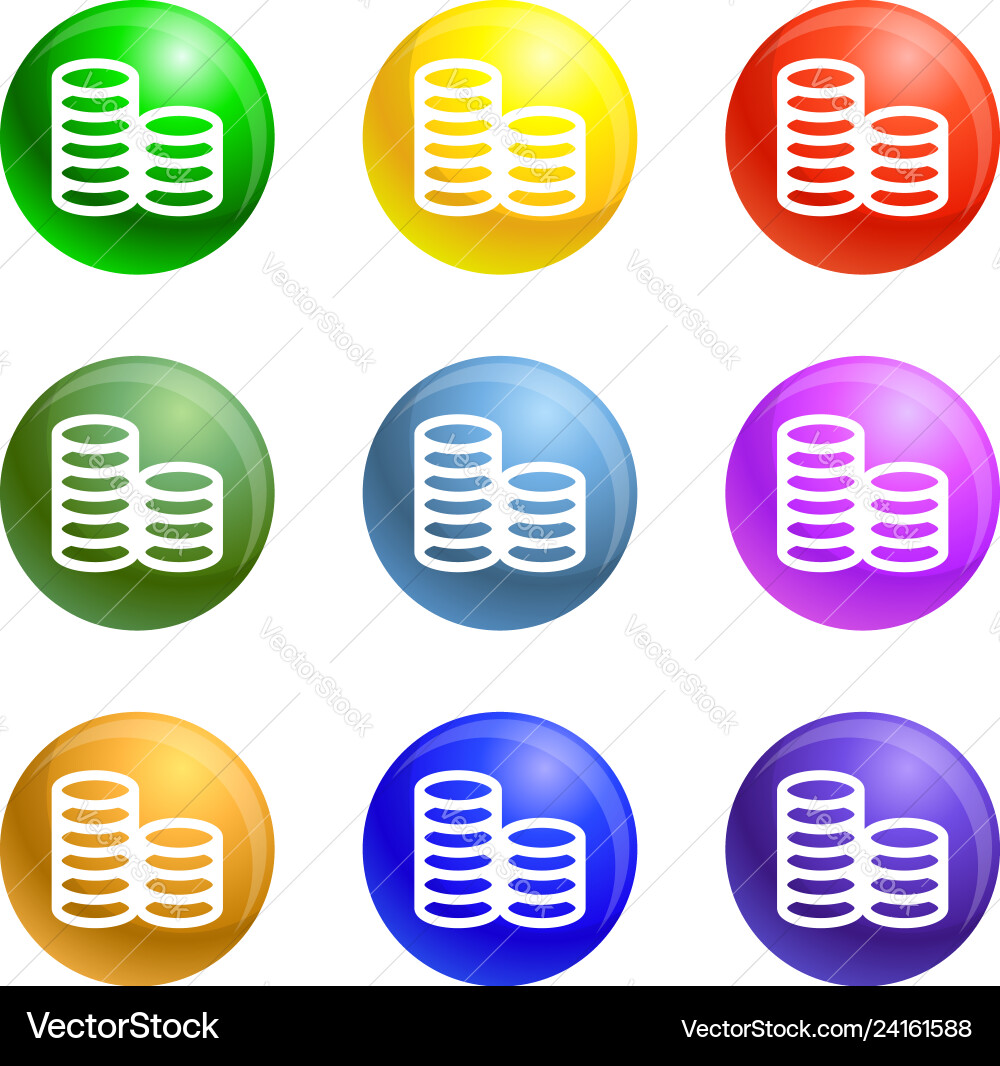 Finance money graph icons set Royalty Free Vector Image