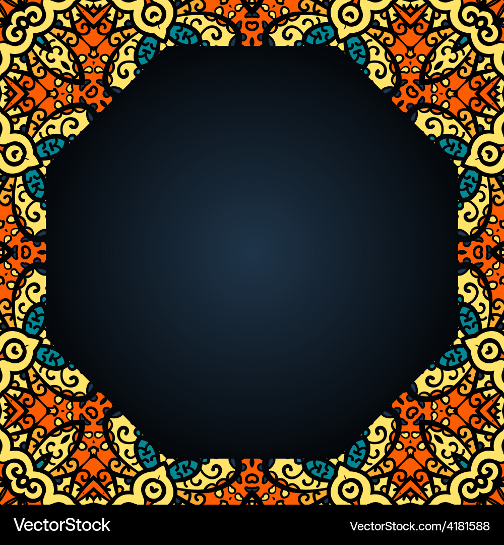 Frame for text in the Indian style Royalty Free Vector Image
