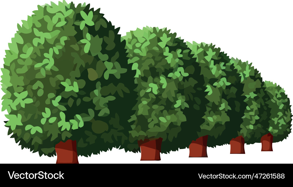 Green nature grows in a forest landscape Vector Image