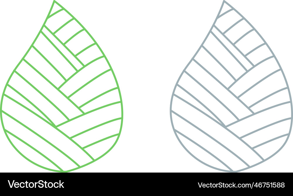 Green silver patterned leaves sign symbol logo Vector Image