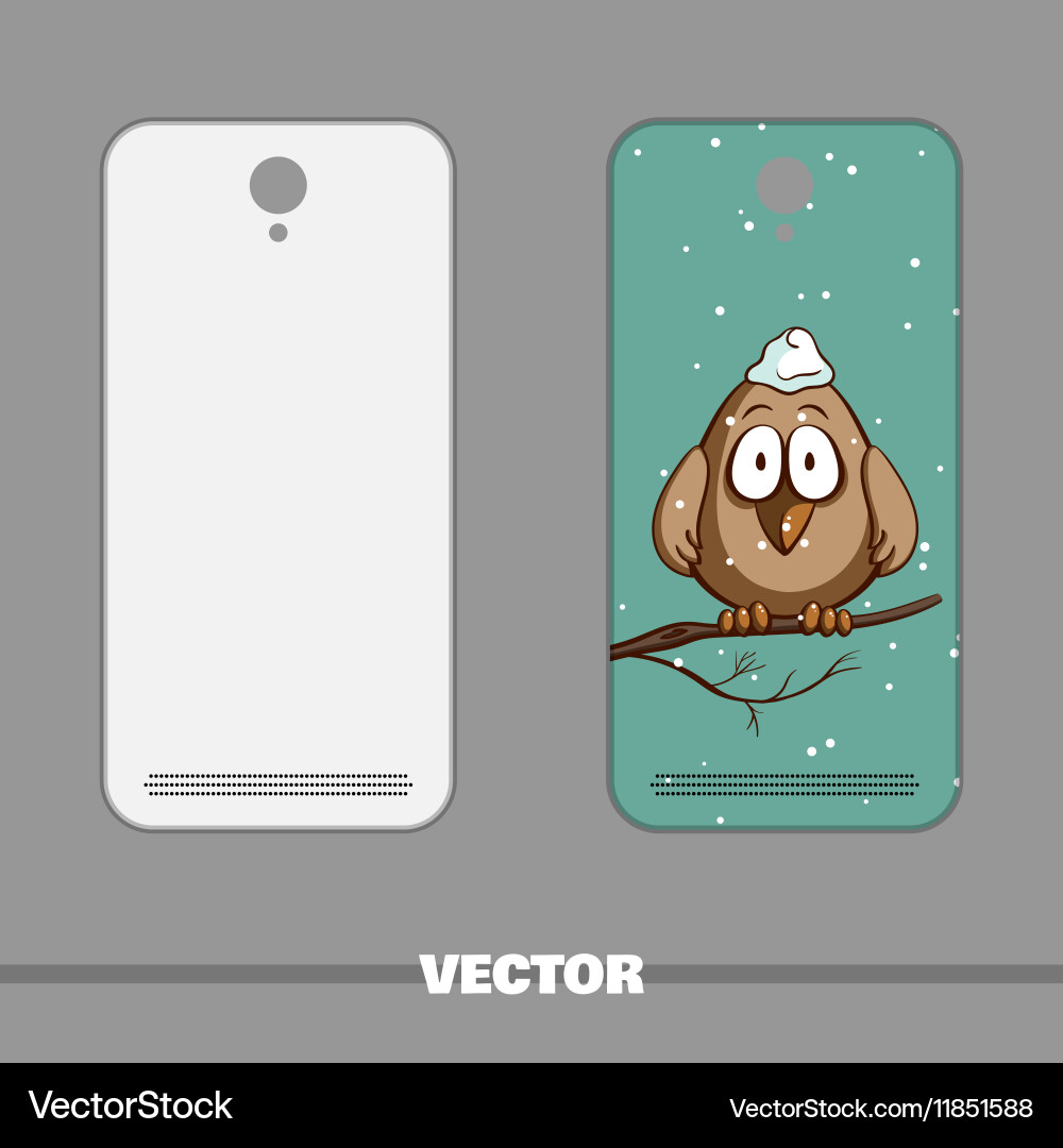 Phone cover funny sparrow Royalty Free Vector Image
