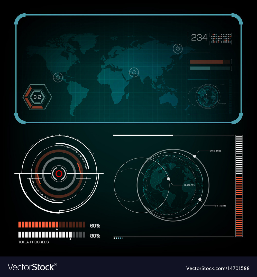 Radar interface future Royalty Free Vector Image Radar interface future Royalty Free Vector Image